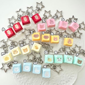 Kawaii Animal Pastel Clicky Keycap Keyboard Switch Keychain Fidget Toy ...