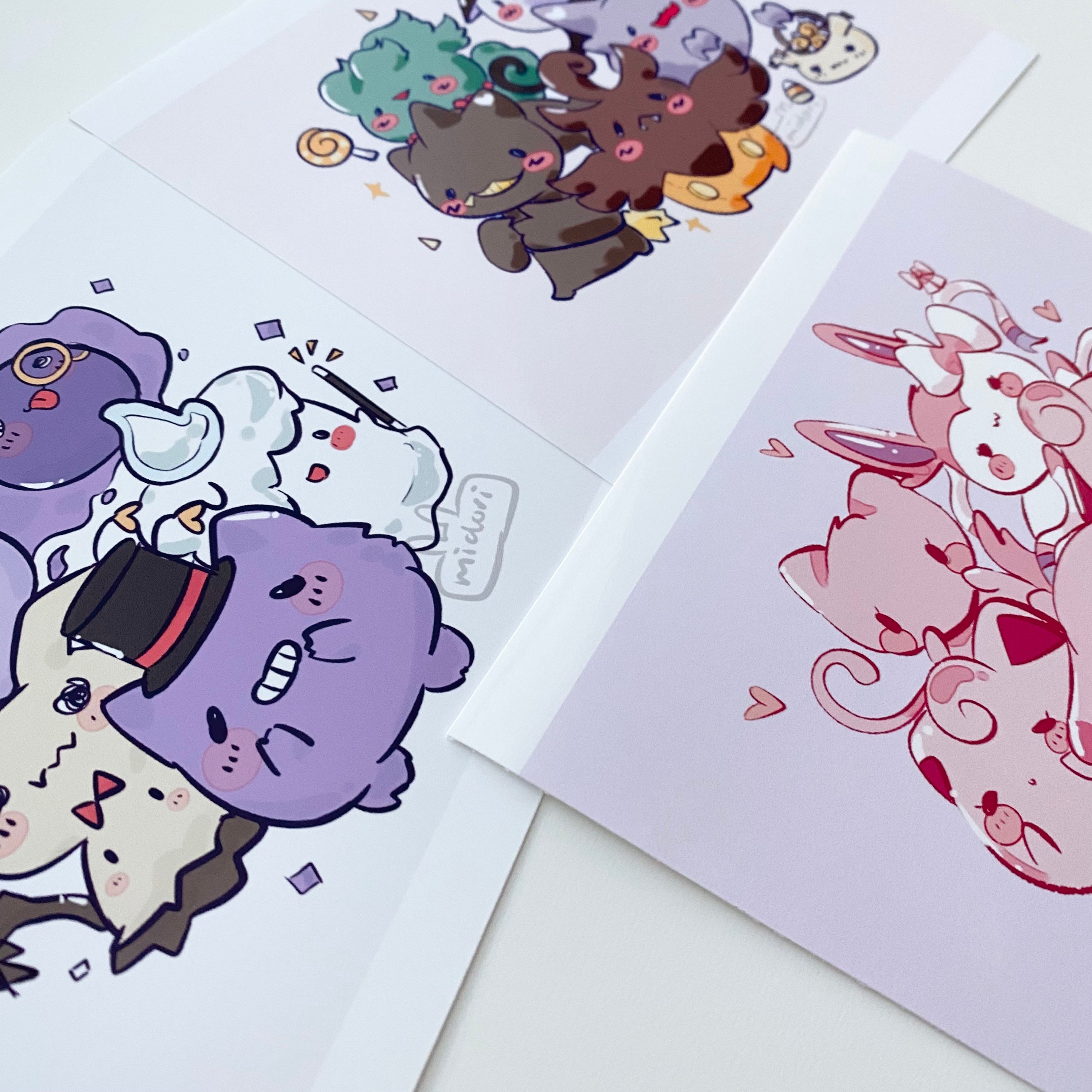 Kawaii Poke Group Mini Art Print - Etsy