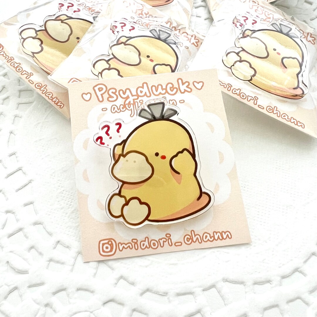 Derpy Confused Duck Acrylic Pin L 1.5 Inches - Etsy