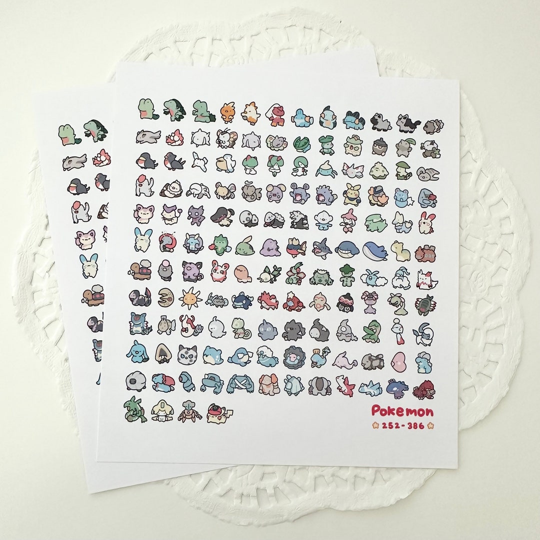 Poké Gen 3 252-386 Mini Art Print - Etsy