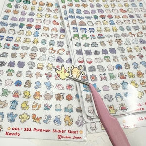 Poké Gen 1 001-151 Vinyl Sticker Sheet | 153 Mini Stickers! - Etsy