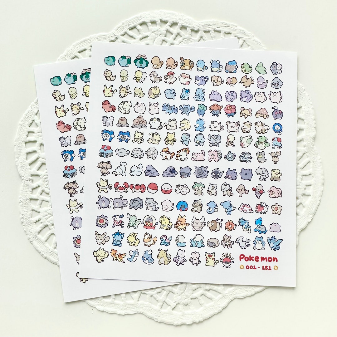 Poké Gen 1 001-151 Mini Art Print L Wall Art - Etsy
