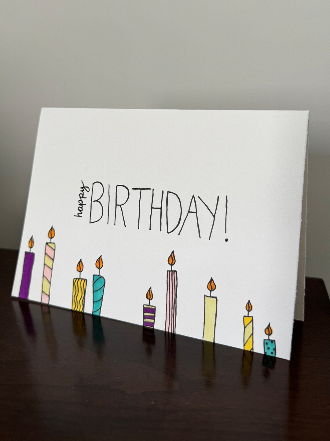 Candles Happy Birthday Card - Etsy