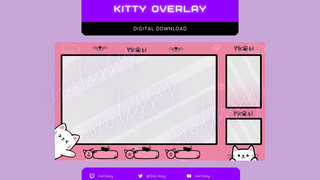 Kitty Twitch Overlay - Etsy