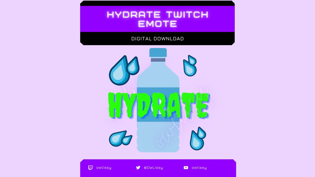 Hydrate Emote | Twitch & Discord - Etsy UK