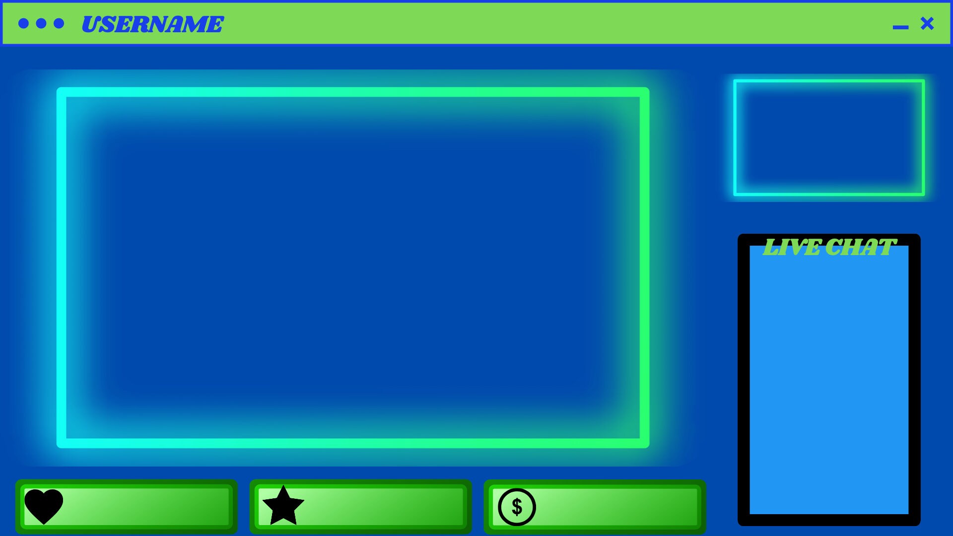 Blue & Green Twitch Overlay Pack | Customizable - Etsy