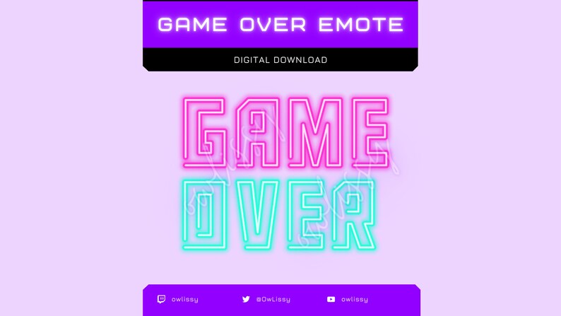 Twitch Game Over Emote L Digital File - Etsy