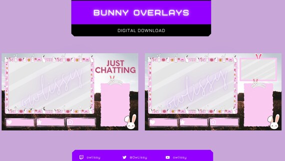 Twitch Bunny Overlays | Etsy