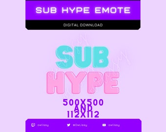 ANIMATED STATIC EMOTE Sub Hype, Animated Sub Hype Emote, Sub Hype ...
