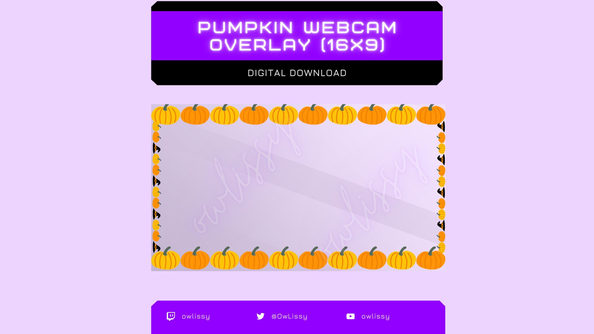 Pumpkin Webcam Overlay | Digital Download | 16:9 - Etsy