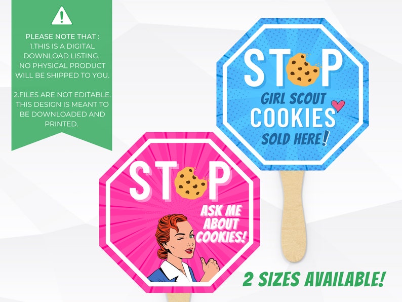 Girl Scout Cookie Stop Sign Sold Here Printable Booth Sign - Etsy