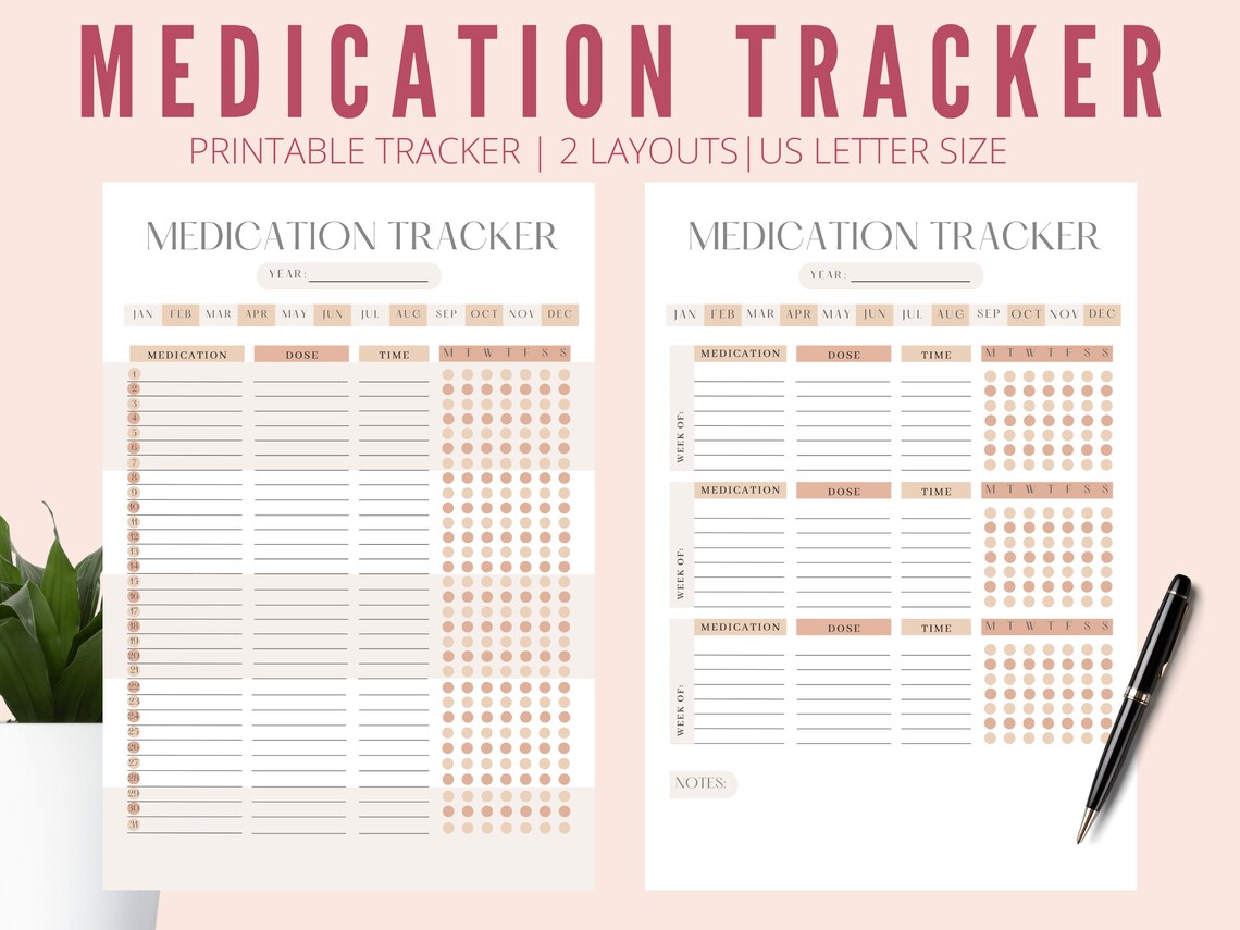 Medicine Tracker Madication Tracker Daily Weekly Medication - Etsy