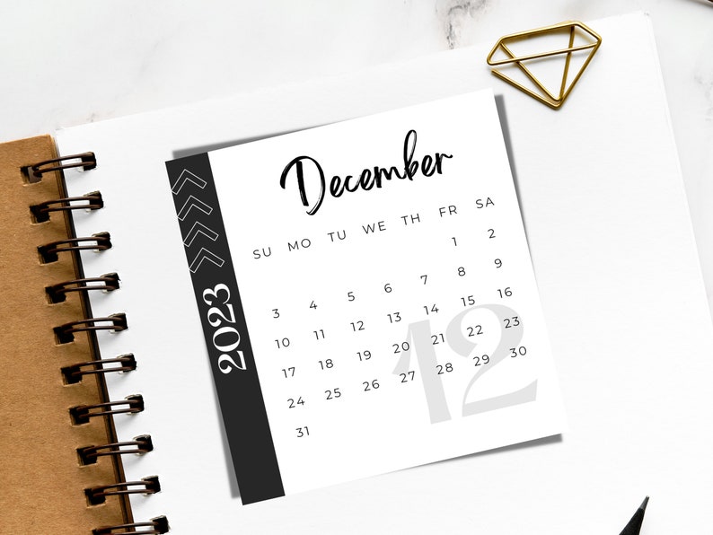 2023 Mini Desk Calendar Minimalist Printable Small Calendar - Etsy