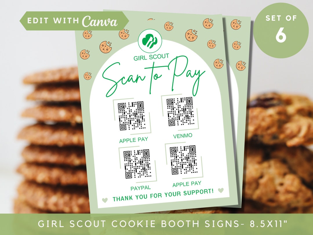 2024 2025 Girl Scout Cookie Sign, LBB ABC We Accept Sign, Scan to Pay ...