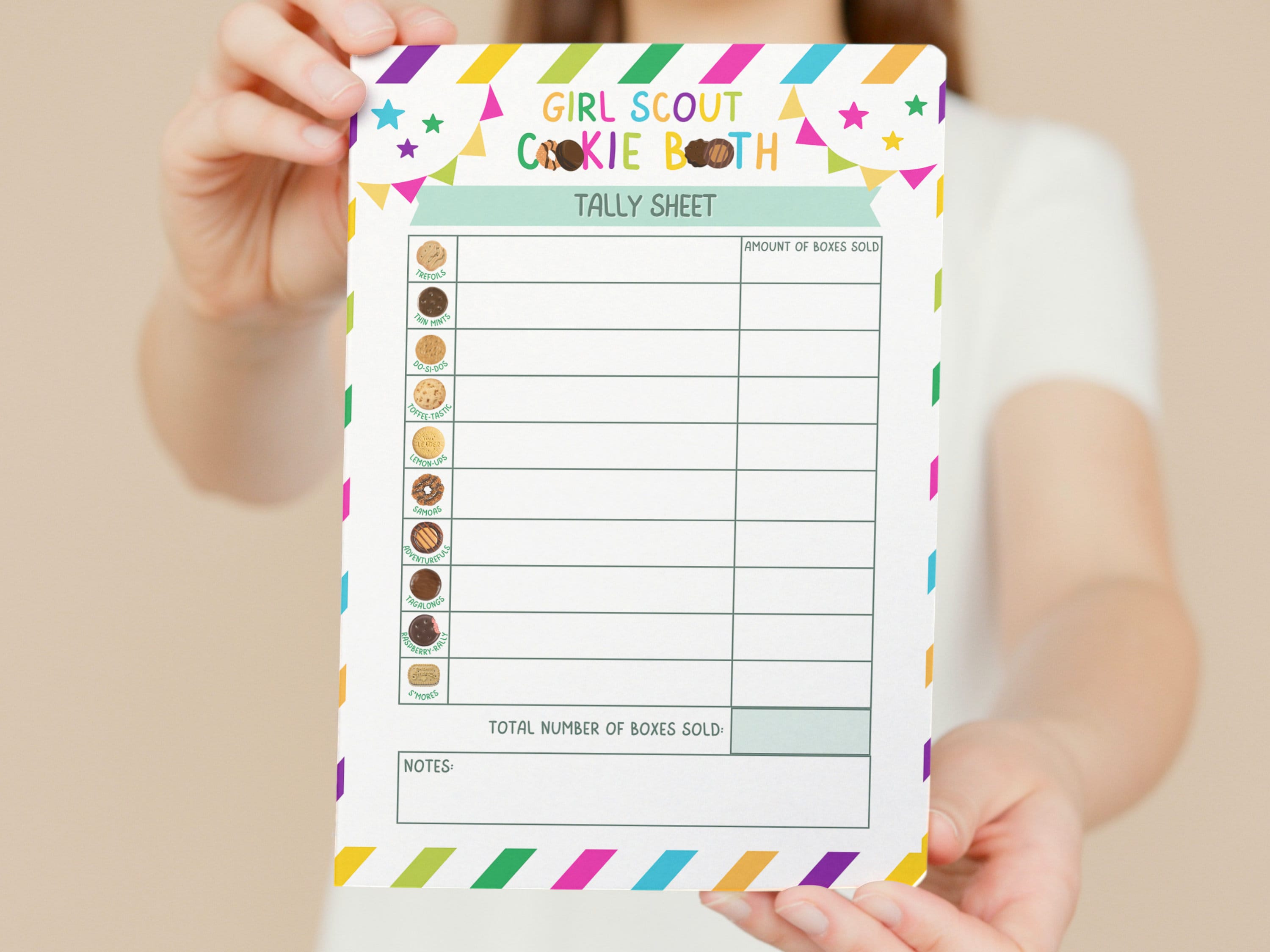 Girl Scout Cookie Tally Sheet Printable LBB & ABC Booth Sign - Etsy