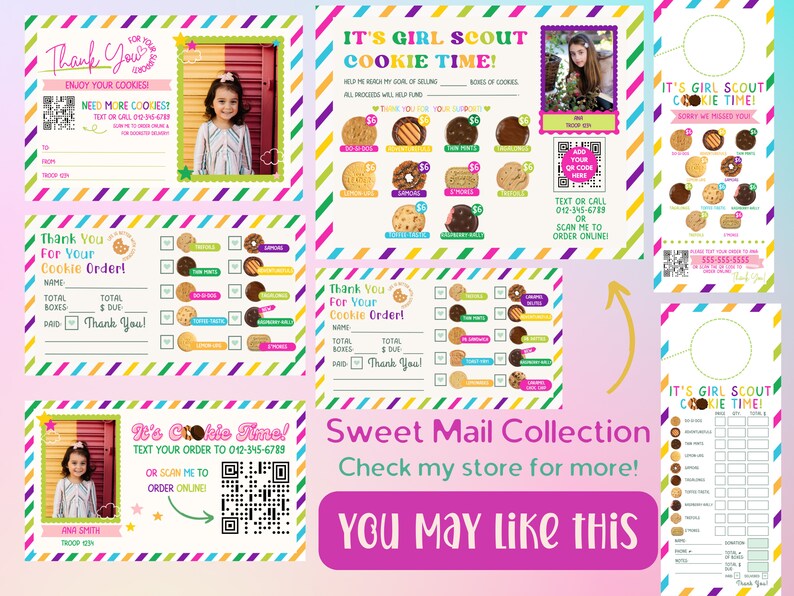 Girl Scout Cookie Thank You Note 2023 Printable Abc Order Etsy