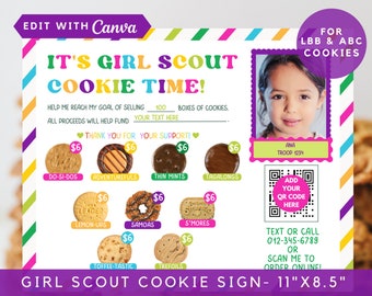 Editable Girl Scout Cookie Sign 2024, LBB ABC Cookie Menu Price List ...