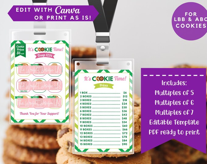 Printable Cookie Sales Order Form Receipt Editable Cookie Pre-order ...