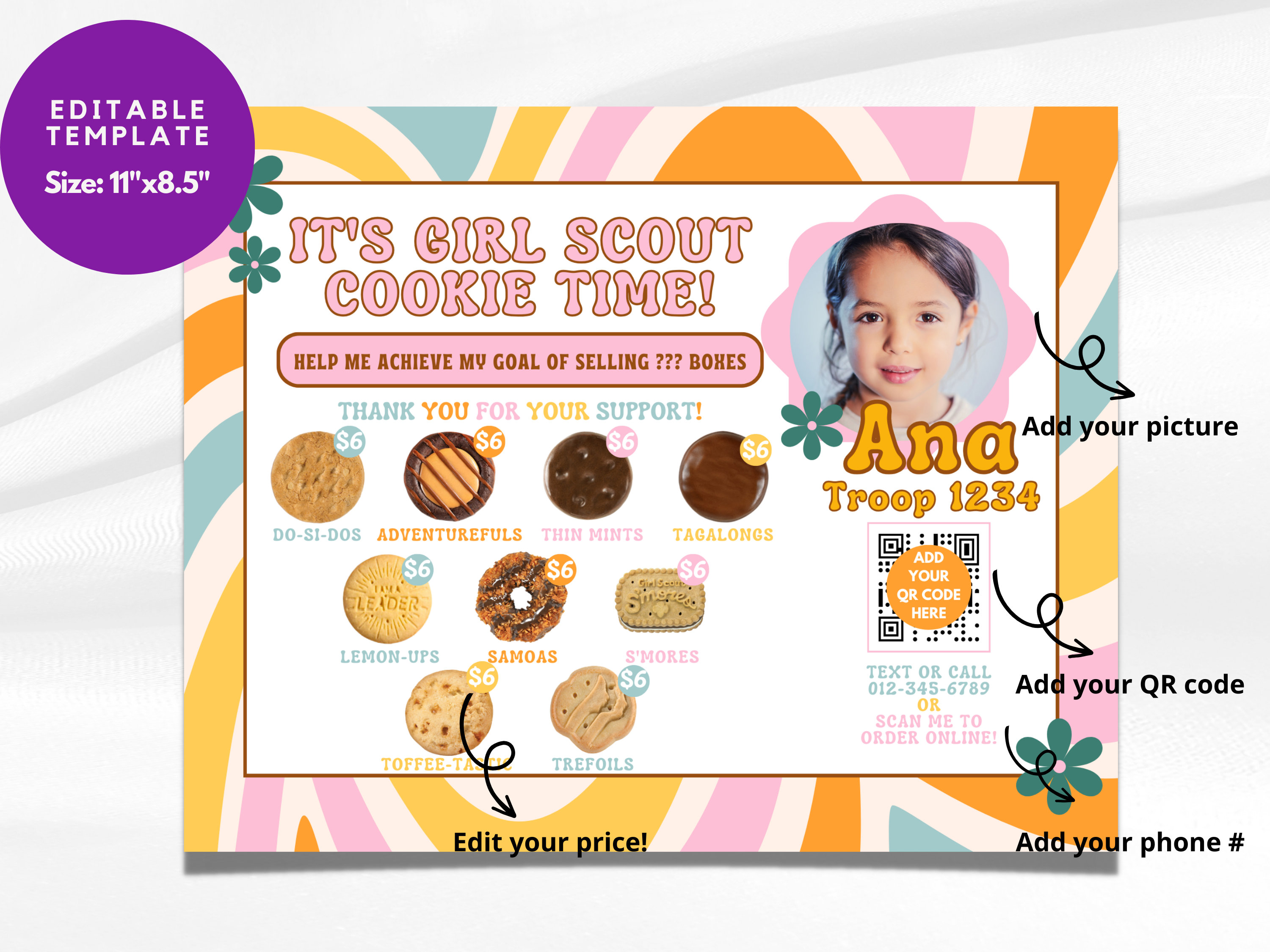 Editable Girl Scout Cookie Sign 2024, LBB ABC Cookie Menu Price List ...