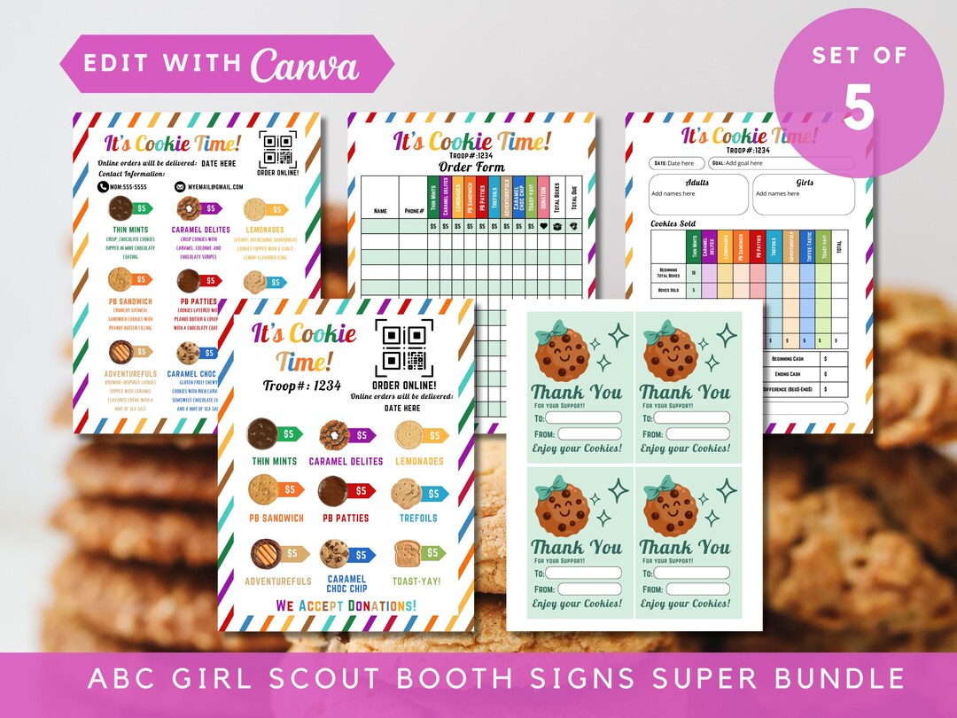 ABC Girl Scout Cookie Super Bundle 2024 2025 Editable/printable, Cookie ...