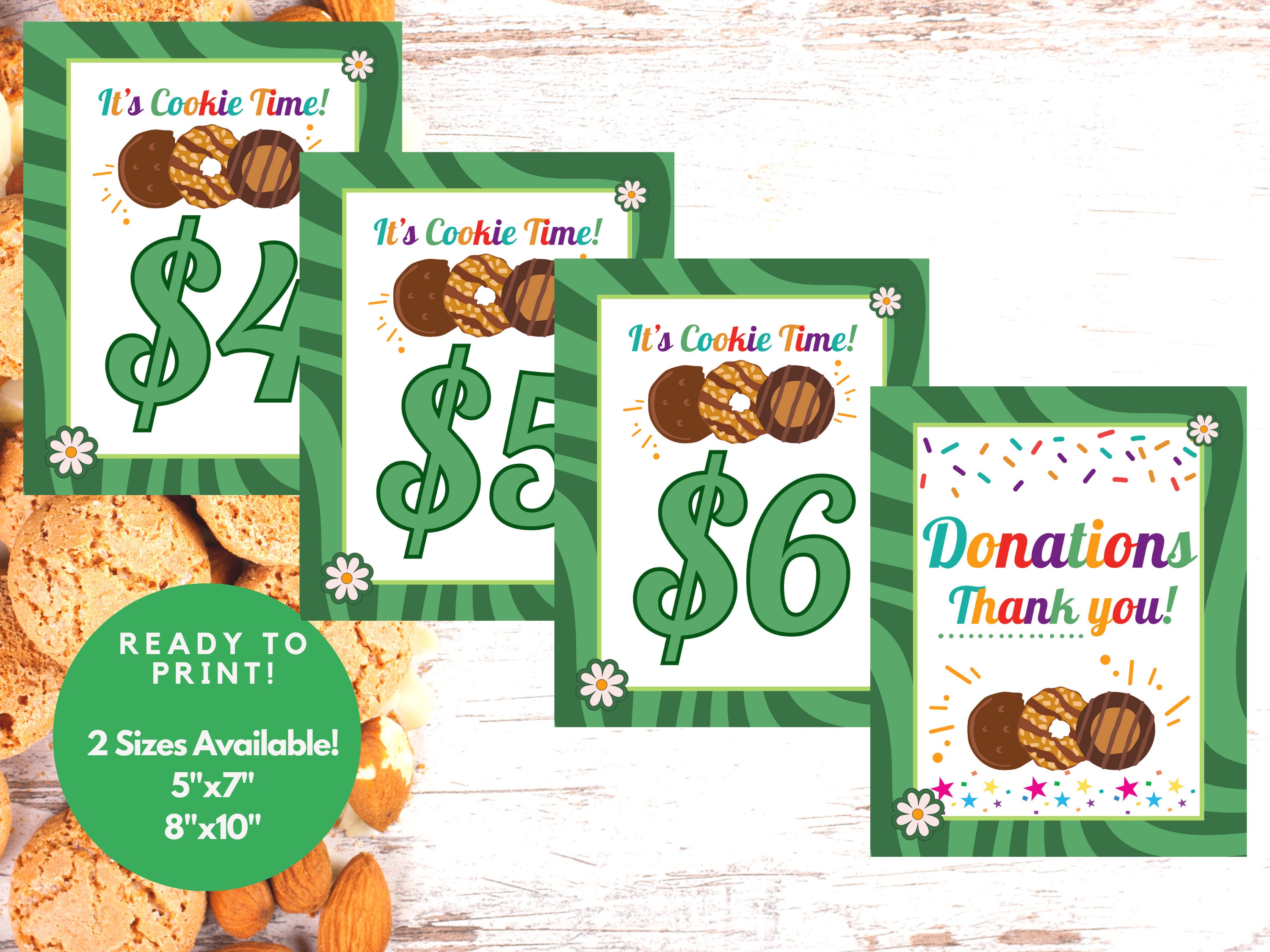 Cookie Booth Price Sign, Girl Scout Thank You Sign, Cookie Sales ...