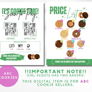 ABC Girl Scout Cookie Sign 2023 2024,we Accept Sign, Scan to Pay Booth ...