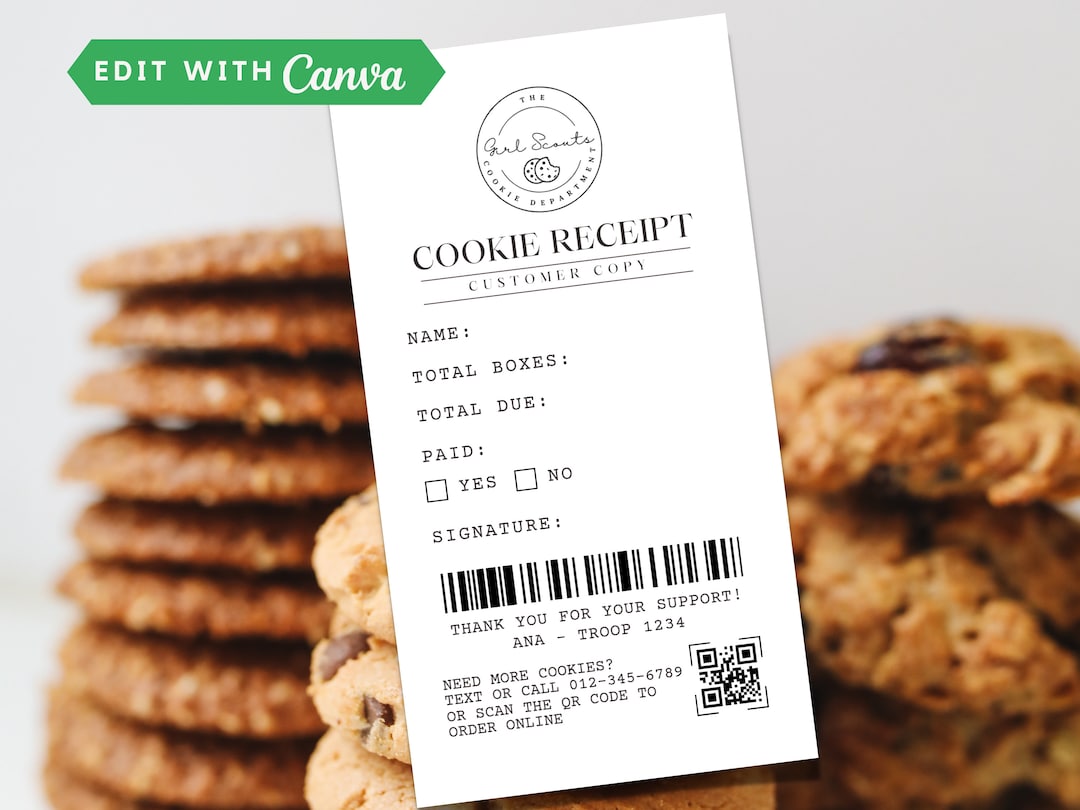 Girl Scout Cookie Delivery Receipt Thank You Card , LBB ABC Cookie ...