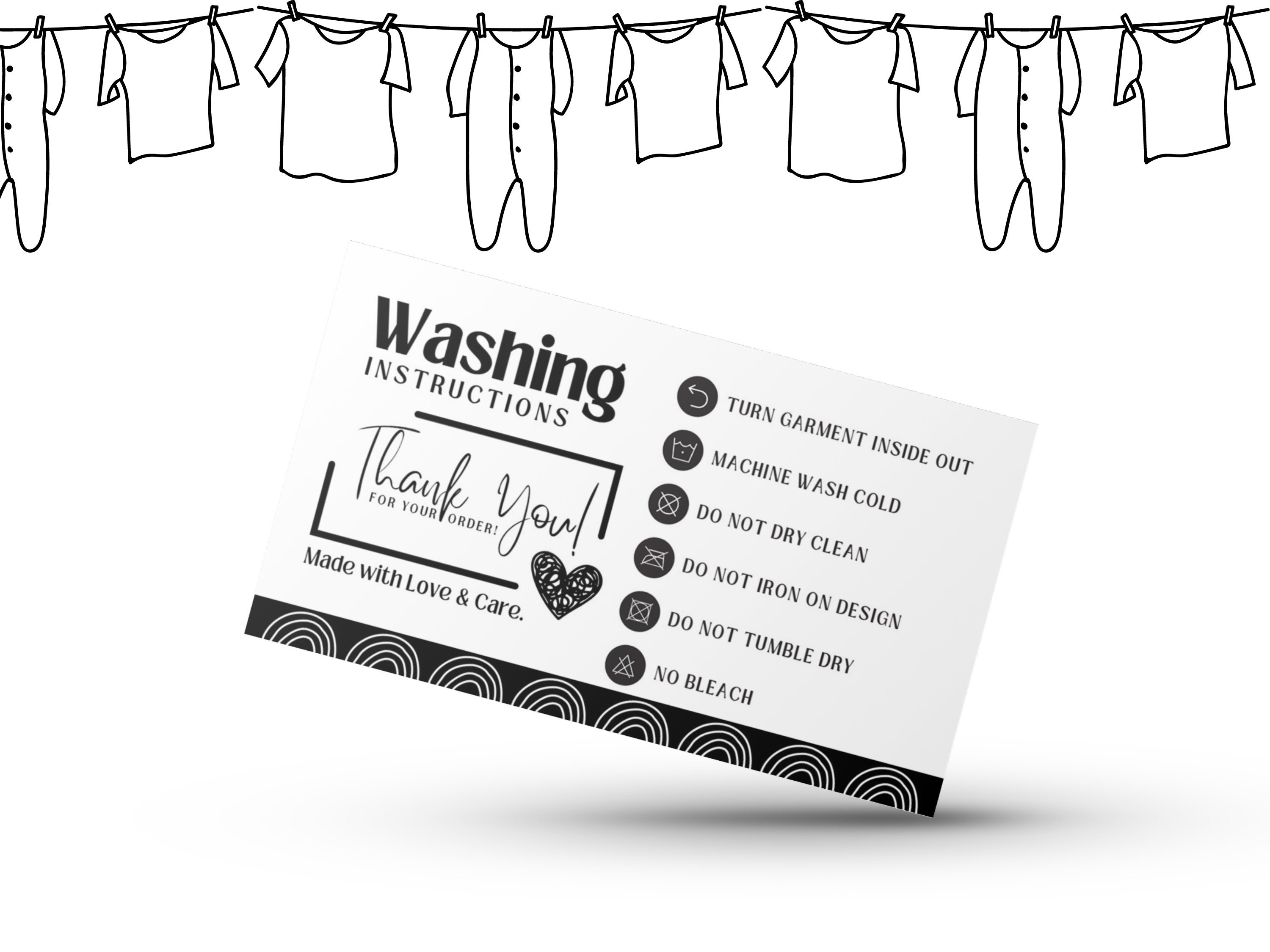 T-shirt Care Instructions Card, HTV Washing Instructions Printable ...