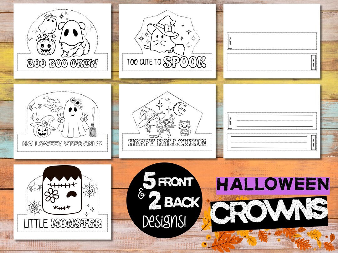 Halloween Paper Crown Printable for Kids | Halloween Coloring Craft ...