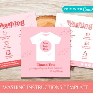 T- Shirt Care Instructions Template, HTV Washing Instructions Card,png ...
