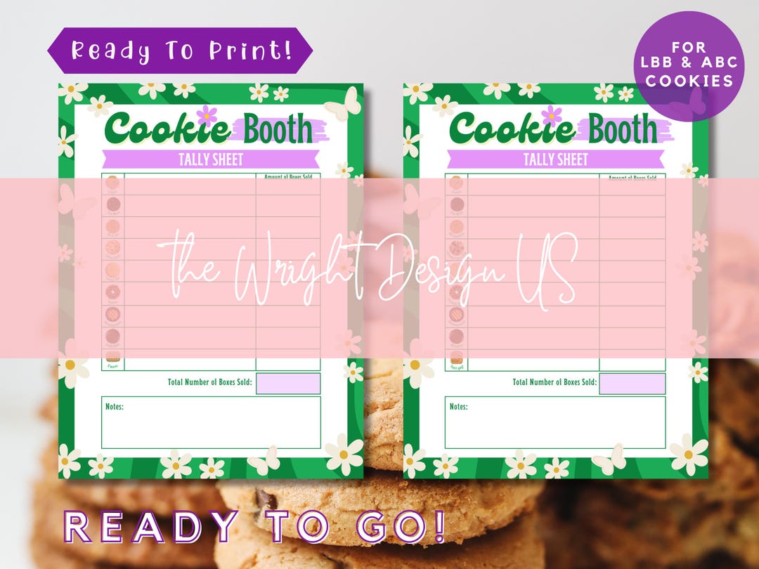 Printable Tally Sheet Girl Scout Cookie Booth 2025, LBB ABC Cookie ...