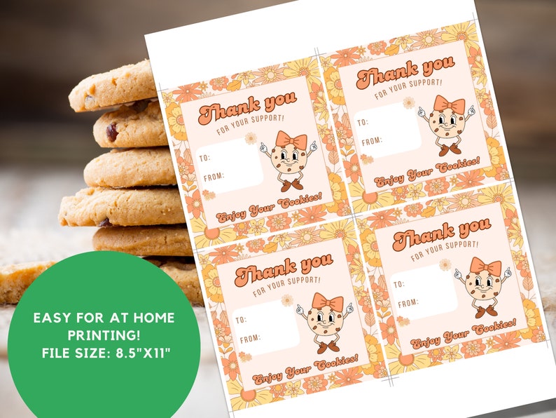Retro Girl Scout Cookie Printable Thank You Card 2023 2024 , LBB ABC ...