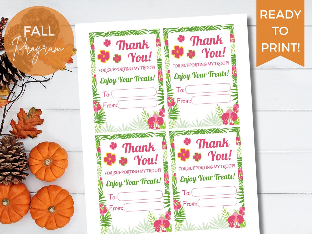 Girl Scout Fall Product 2024 Printable Thank You Receipt - Etsy