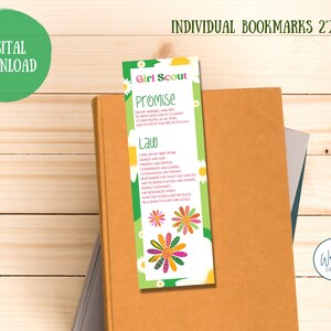 Printable Girl Scout Law and Promise Bookmark, Girl Scout Gift, Cookie ...