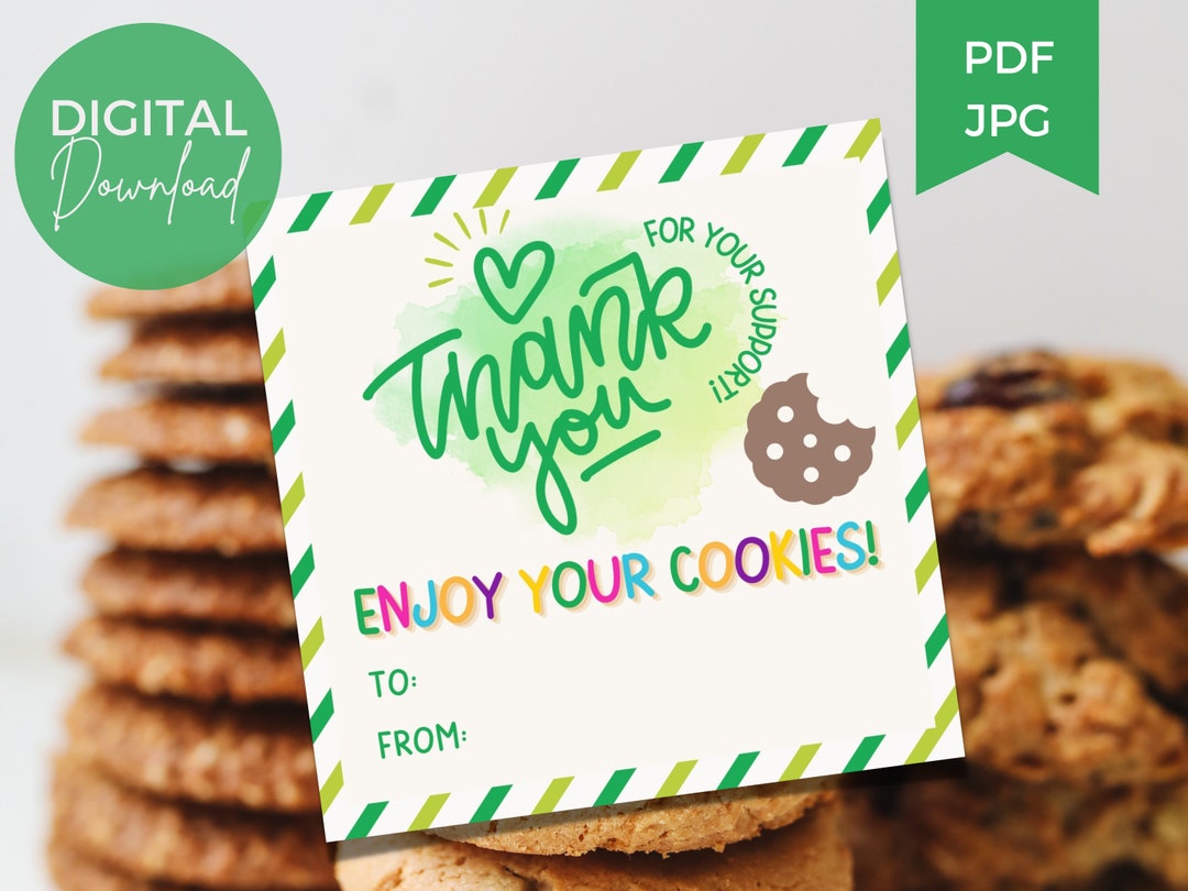Girl Scout Cookie Thank You Card 2024 2025 , Printable LBB ABC Delivery ...