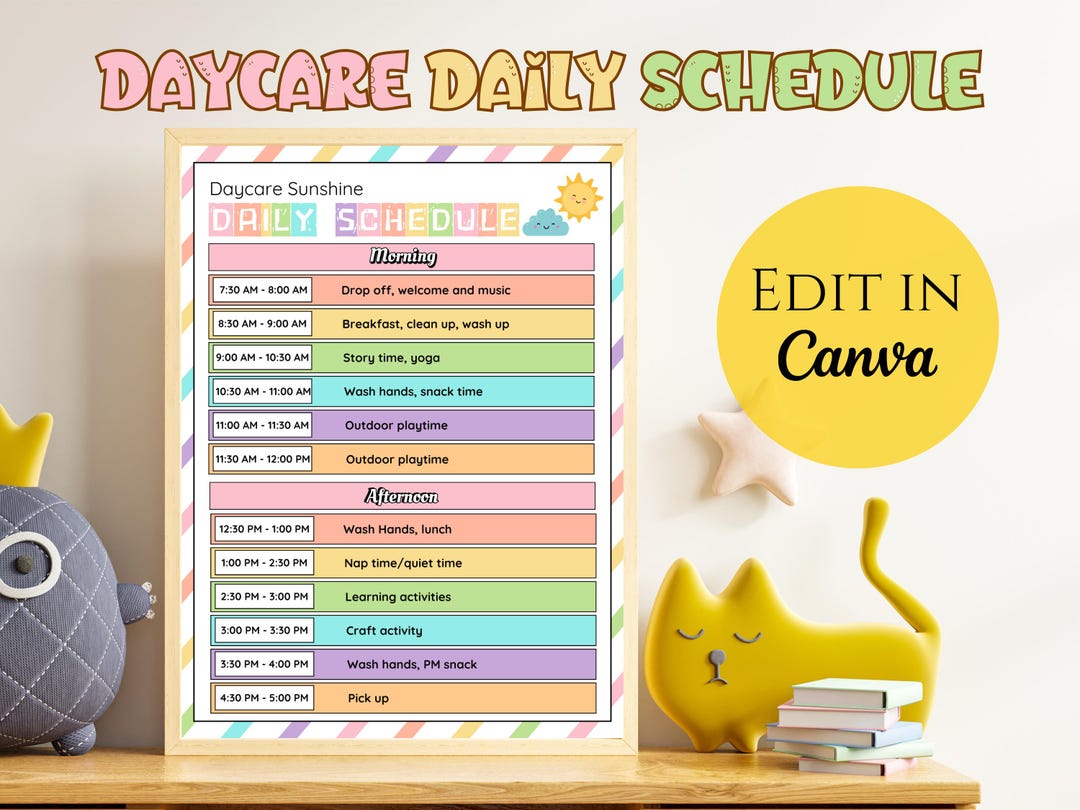 Daycare Daily Schedule, Kids Daily Routine, Home Childcare Provider ...