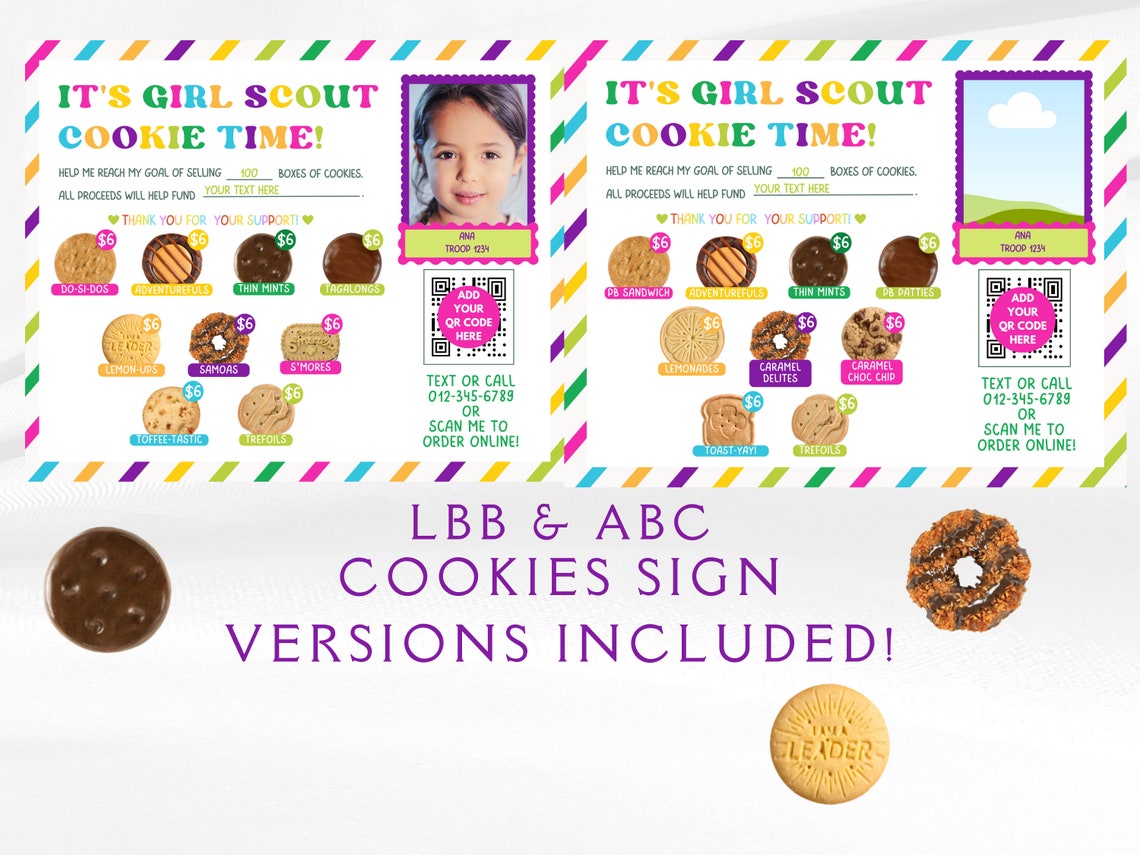 Editable Girl Scout Cookie Sign 2024 LBB ABC Cookie Menu - Etsy Canada