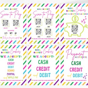 Girl Scout Cookie Sign 2024 2025, LBB ABC We Accept Sign, Scan to Pay ...