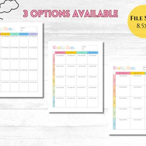 Daycare Weekly Menu Editable, Homeschool Printable Meal Planner for ...