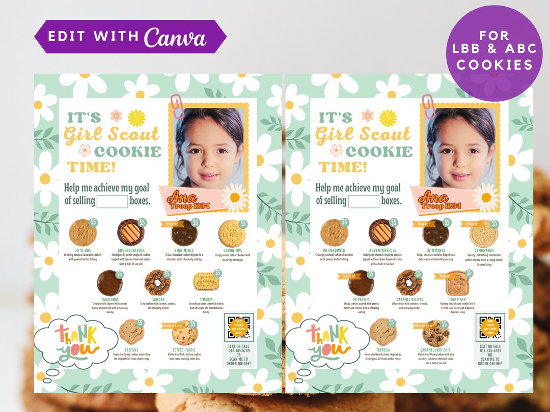Editable Girl Scout Cookie Sign 2024, LBB ABC Cookie Menu Price List ...