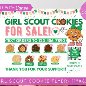Girl Scout Cookie Flyer 2024 2025, ABC Cookie Menu Booth Sign, QR Code ...