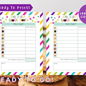 Printable Tally Sheet Girl Scout Cookie Booth 2024 2025, LBB ABC Cookie ...