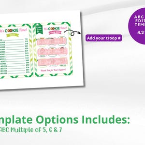 2025 Girl Scout Cookie Lanyard, Printable LBB ABC Price Menu, Cookie ...