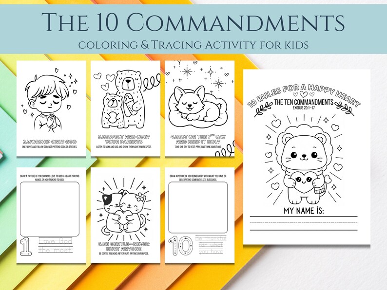 10 Commandments Printable Activity for Kids | Sunday School Work ...