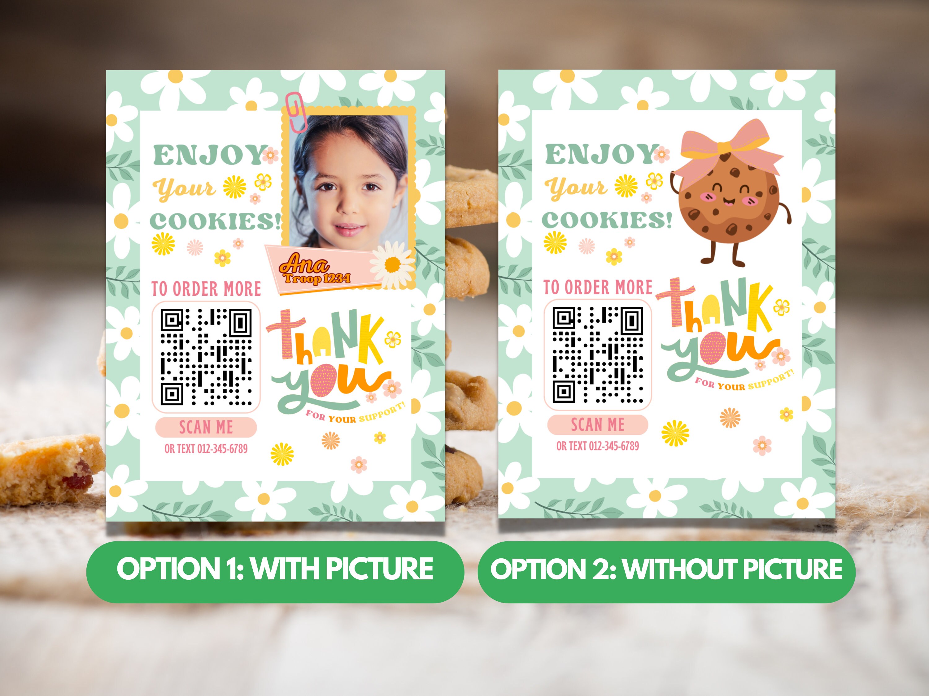 2024 Girl Scout Cookie Thank You Card, Editable & Printable Girl Scout ...