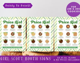 2024 LBB Girl Scout Cookie Menu Cookie Marketing Flyer Printable Cookie ...