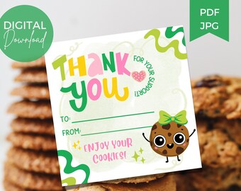 Printable Thank You Cards for Girl Scout Cookies write-in - Etsy