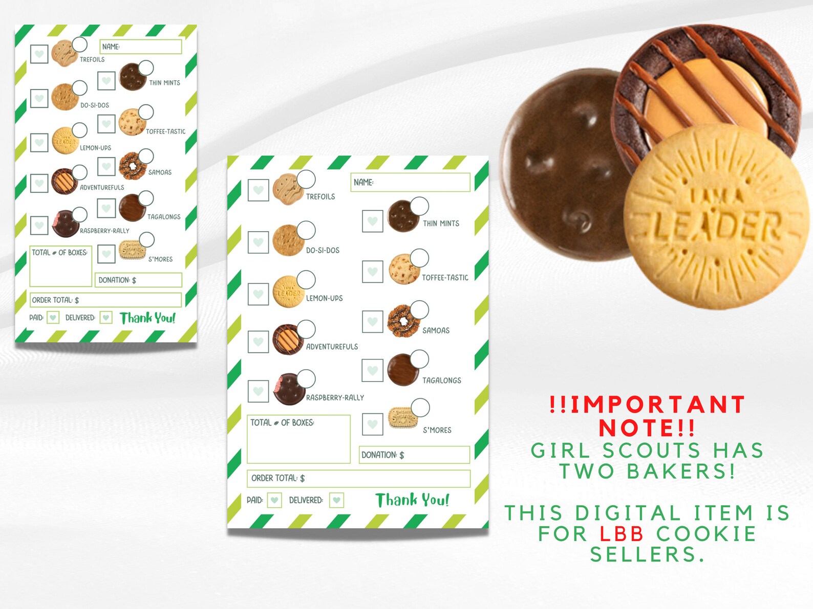 Girl Scout Cookie Thank You Note 2023 Printable LBB Order - Etsy