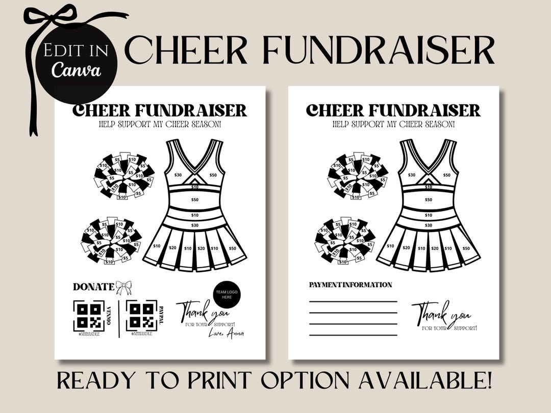 Cheer Fundraiser Printable Flyer | Sponsor My Cheer Season | Custom ...