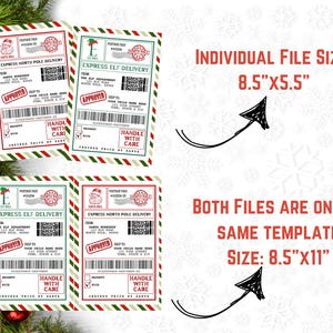 Editable Elf Santa Shipping Label, Printable Christmas North Pole Mail ...